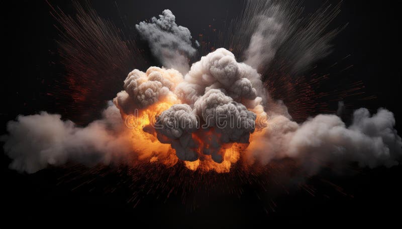 Dynamic Smoke Exploding Outwards with Dramatic Effect Stock ...