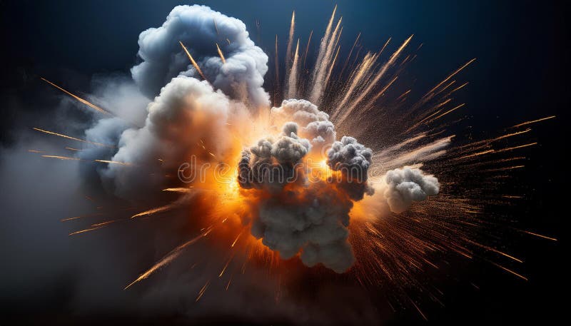 Dynamic Smoke Exploding Outwards with Dramatic Effect Stock ...