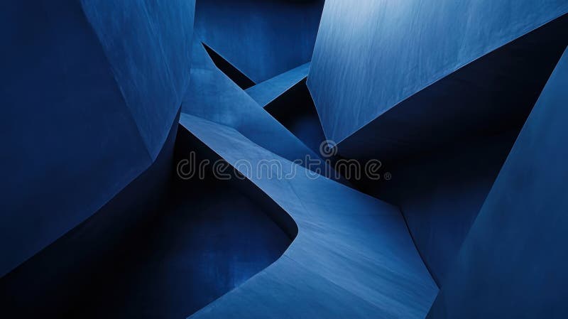 Abstract Blue Architectural Forms. AI Generated Stock Illustration ...