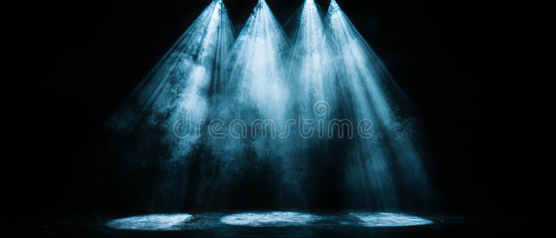 Dramatic Interplay of Smoke and Light Beams Creating an Atmospheric ...