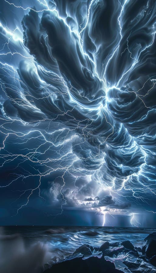 Dramatic Intracloud Lightning with Intense Branching Over Coastal Storm ...