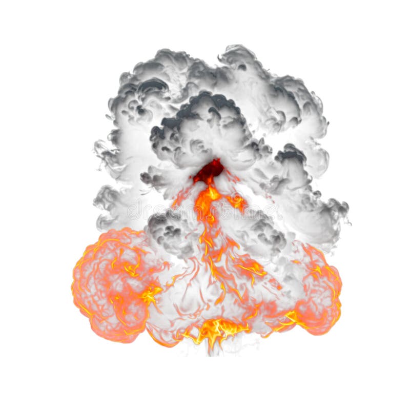 Explosive Fire and Smoke Cloud Isolated on Transparent Background Stock ...