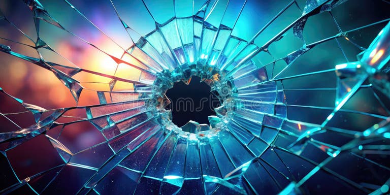 Dramatic 4K Shattered Glass Render with Alpha Channel for Design Visual ...