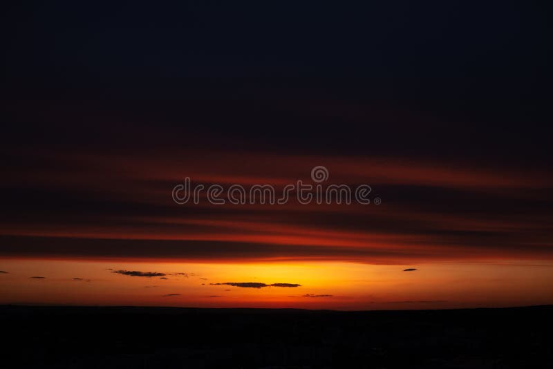 Dramatic Landscape of Beautiful Sunset. Dark Photography. Stock Image ...