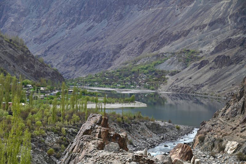 Gupis Valley and River Gilgit in Gilgit-Baltistan, Northern Pakistan ...