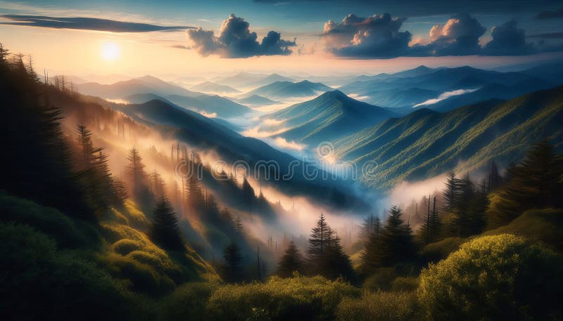Dramatic Landscape Photography of Smoky Mountain Stock Photo - Image of ...
