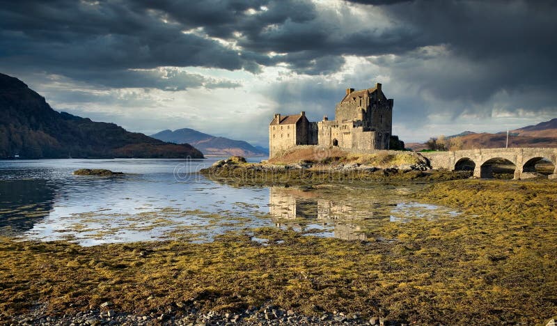 Dramatic Landscape of Scottish Castle Stock Photo - Image of eilean ...