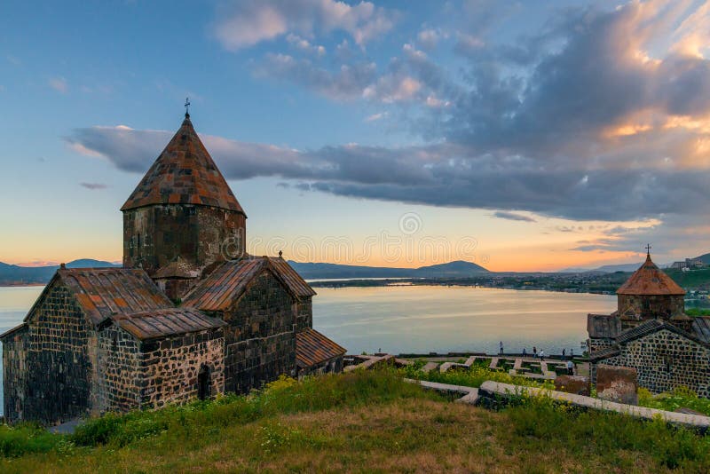 Dramatic Landscape, the Sky Over the Sevanavank Monastery in Sevan ...