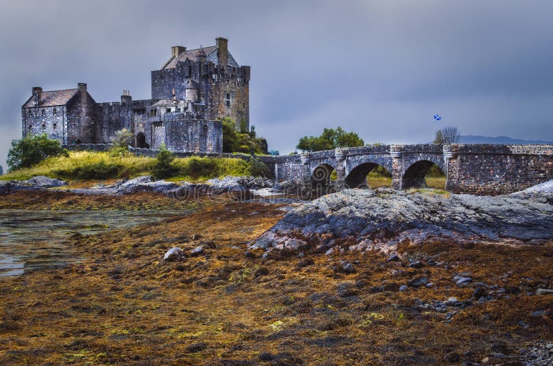 Dramatic Landscape View of Eilean Donan Castle, Scotland Stock Photo ...