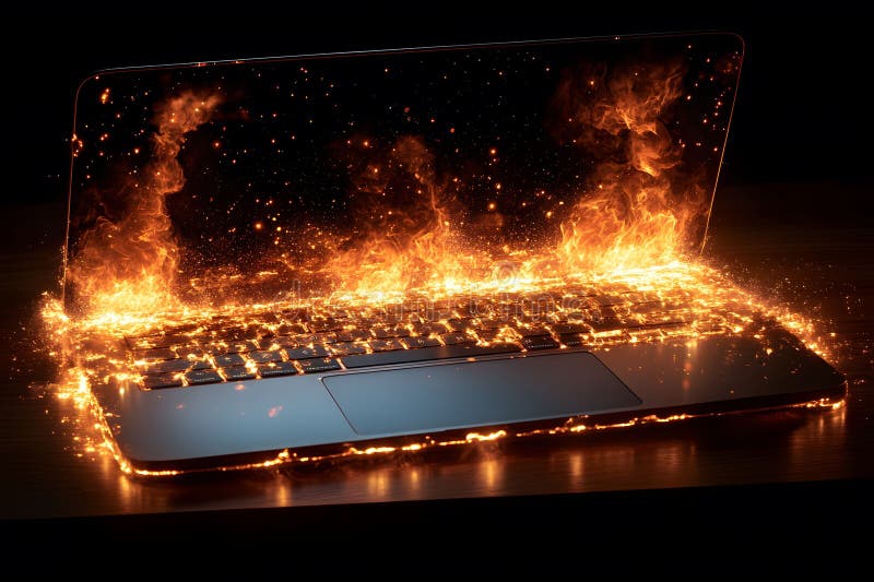 Dramatic Laptop on Fire - Conceptual Technology Risk and Safety ...