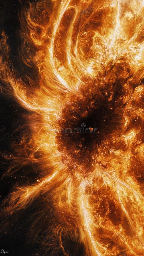 Dramatic Large Orange Explosion Lighting Up the Sky with Fiery ...