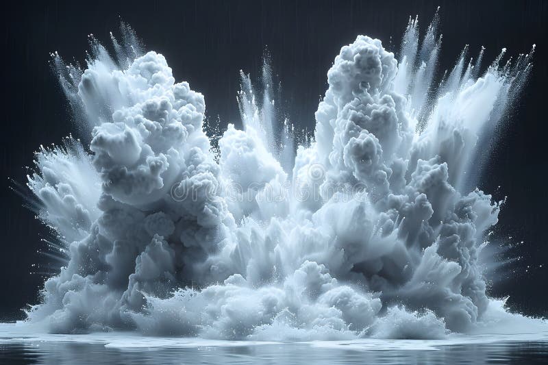 Dramatic White Smoke Explosion in Dark Ambient Background - Concept for ...