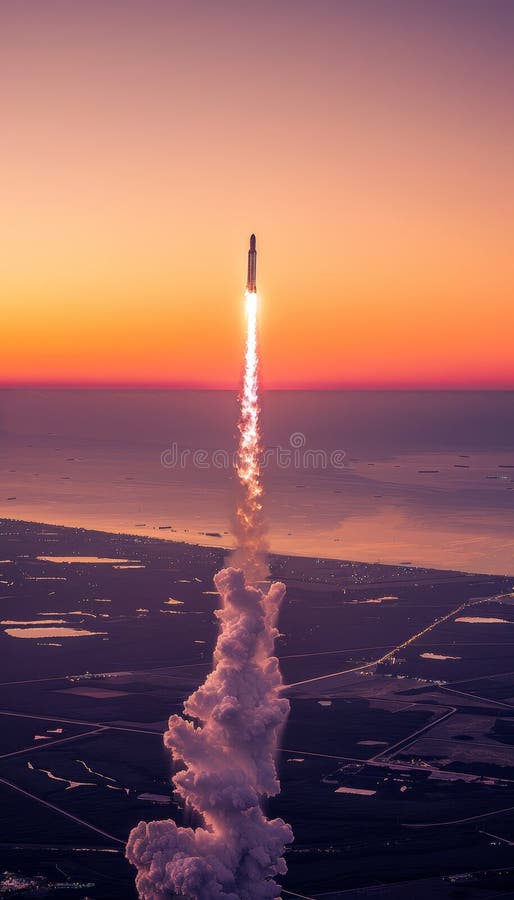 Dramatic Launch of a New Space Rocket Soaring Toward Mars, Earth ...