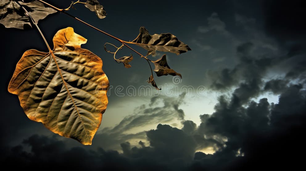 Dramatic leaf silhouettes stock illustration. Illustration of ...