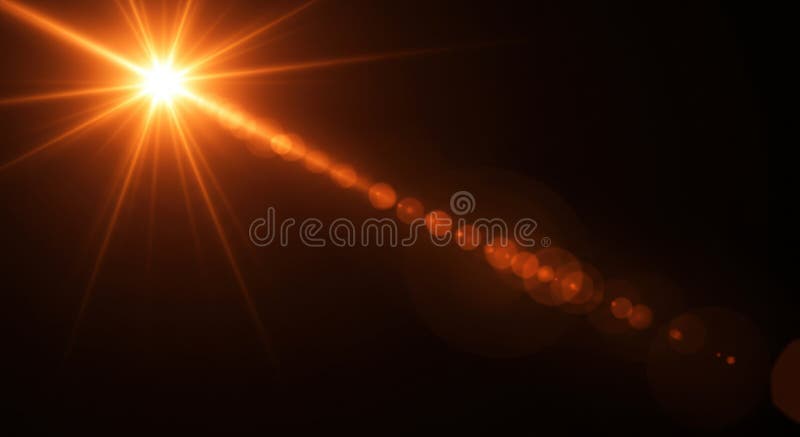 Dramatic Lens Flare Effect Radiant White and Orange Starburst with ...