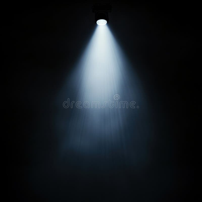 Dramatic Light Beam Piercing through Dark Space from Above Stock ...