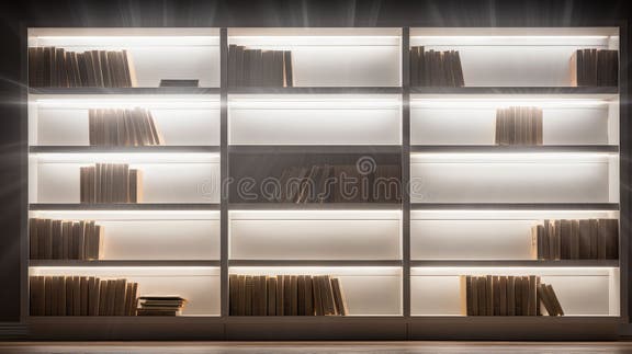 Dramatic Light Book Shelf White Stock Illustration - Illustration of ...
