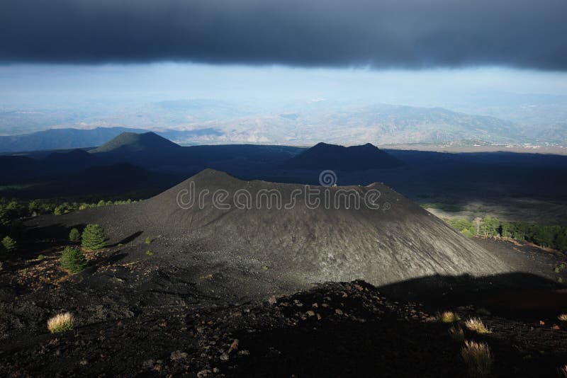 Dramatic Light on Cinder Cones Stock Image - Image of land, natural ...