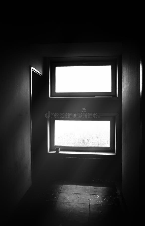 Dramatic Windows Silhouette Interior Background Stock Image - Image of ...