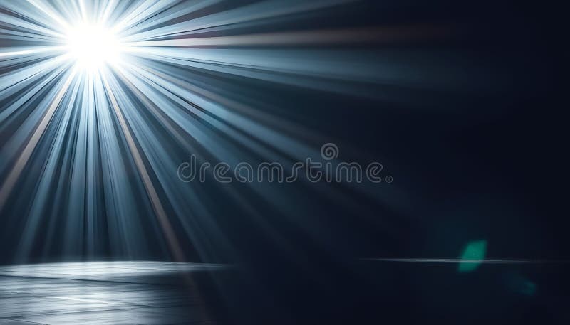 Dramatic Light Rays Illuminating a Dark Stage Setting Stock ...