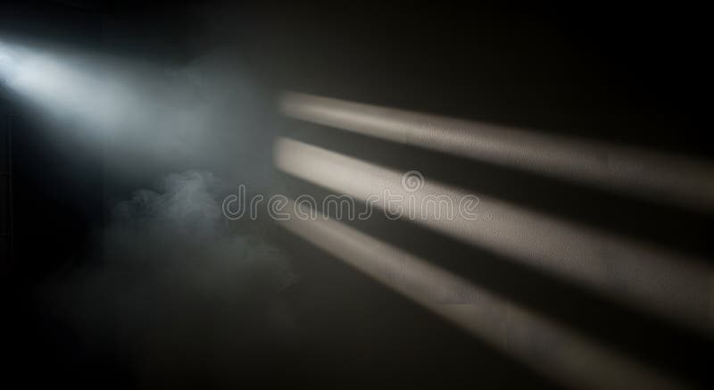 Dramatic Light Rays and Smoke Effect on Dark Wall Stock Photo - Image ...