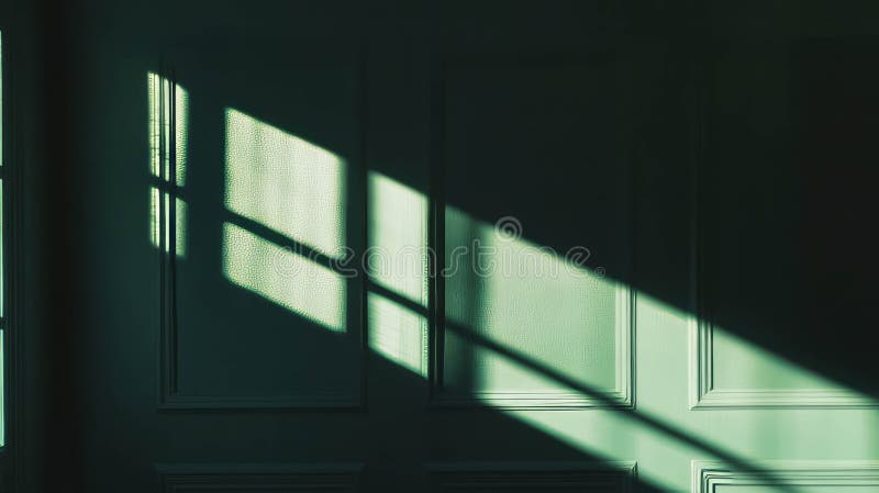 Dramatic Light and Shadow on Textured Dark Wall with Molding Stock ...