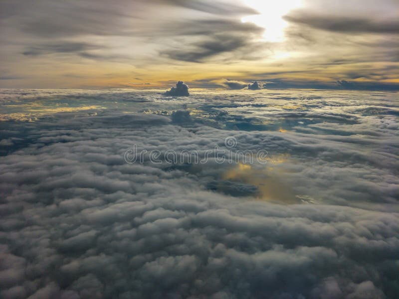 Dramatic of Light Shining through Clouds Stock Image - Image of ...
