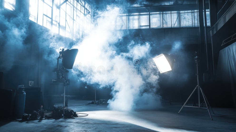 Dramatic Light and Smoke Effects: a Dynamic Scene Stock Image - Image ...