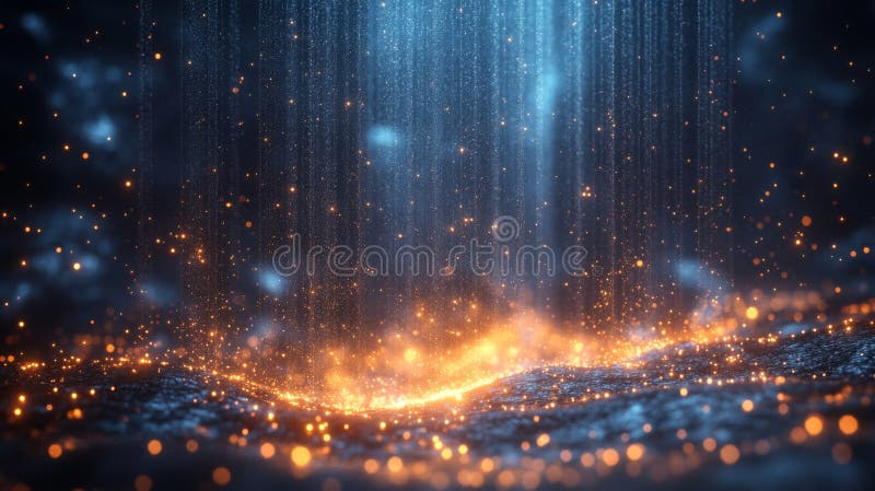 Dramatic Light and Water Interaction with Sparkling Particles Lighting ...
