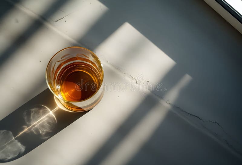 Dramatic Light on Whisky Glass Scene Stock Illustration - Illustration ...