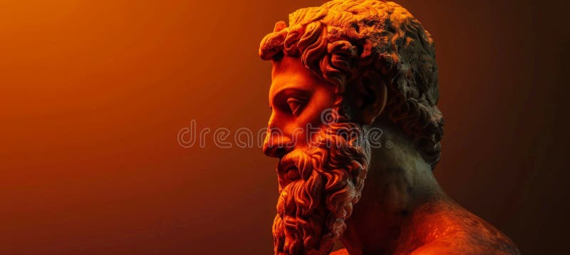 Dramatic Lighting on Ancient Greek Statue Stock Illustration ...