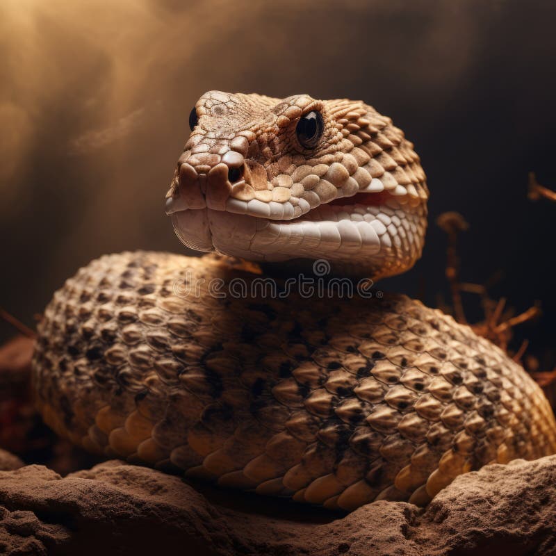 Dramatic Lighting: Capturing the Intense Emotion of a Rattlesnake Stock ...