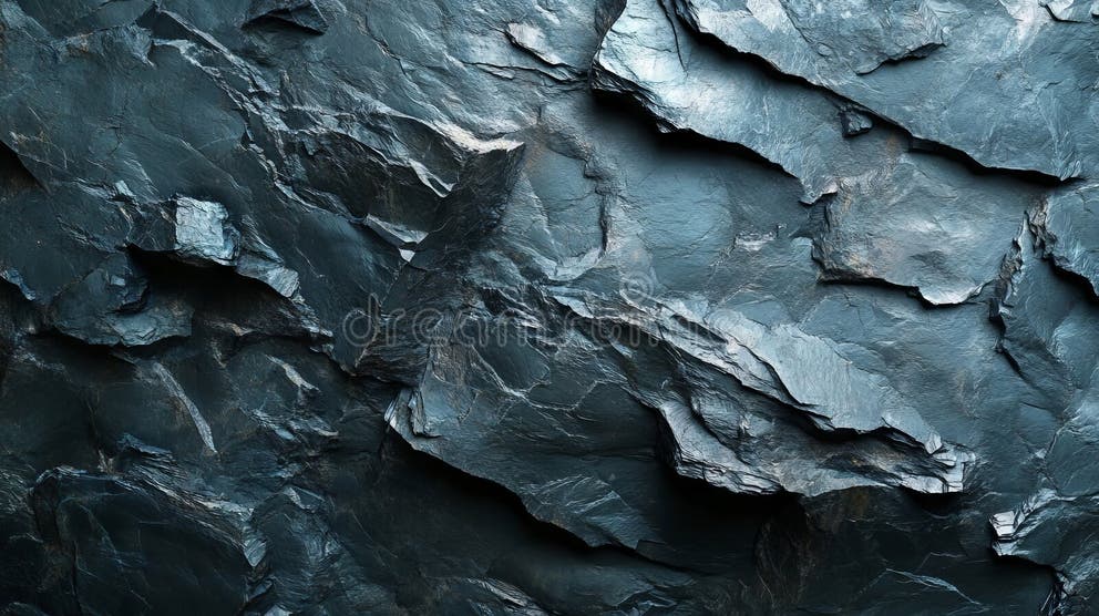 With Dramatic Lighting Creating Shadows, an Abstract Volcanic Rock ...