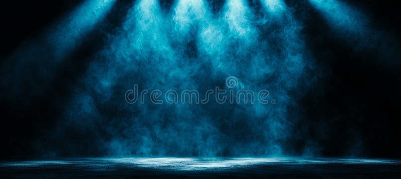 A Dramatic Lighting Effect Featuring Blue Beams Illuminating a ...