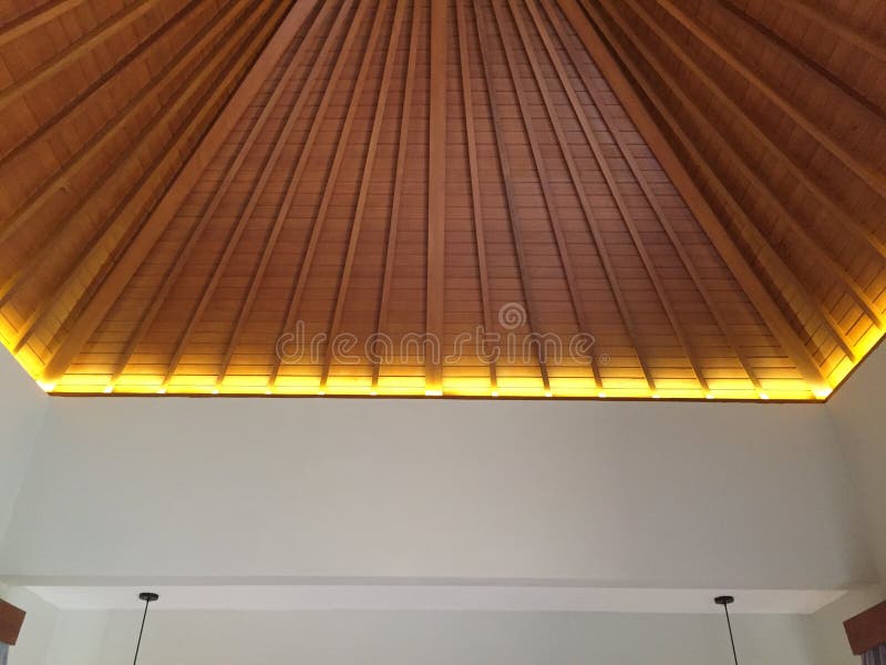 Dramatic Lighting Expose Ceiling with Led Strip Light Stock Photo ...