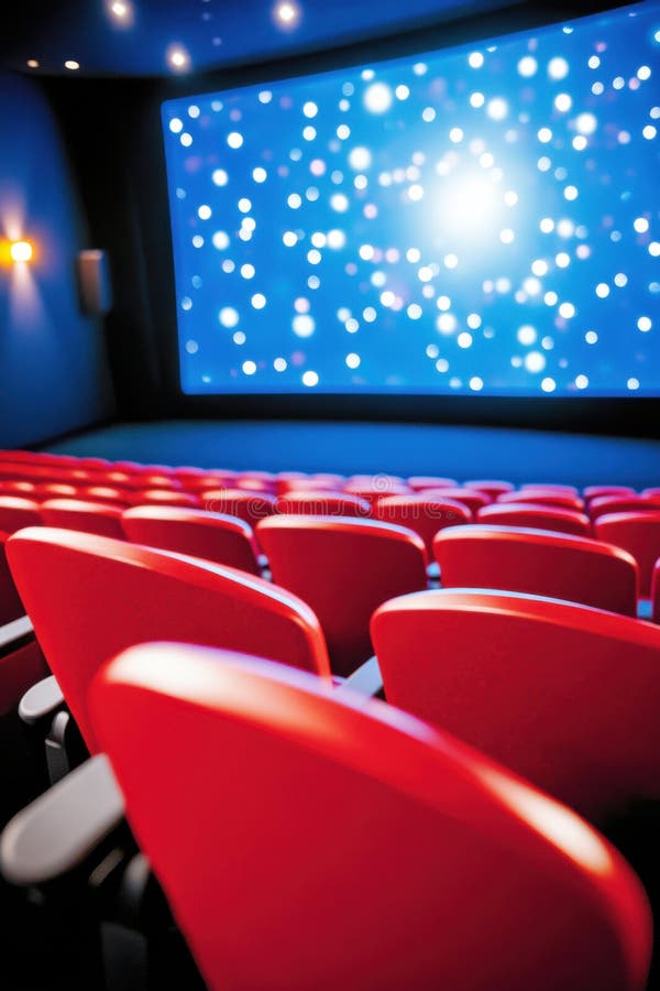 Dramatic Lighting Highlights Empty Red Seats in an Abstract Auditorium ...