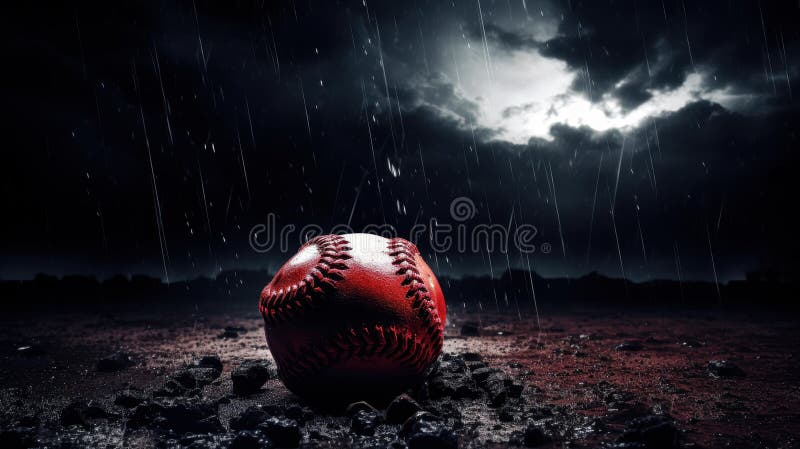 Dramatic Lighting Highlights Texture of Solitary Baseball Against a ...