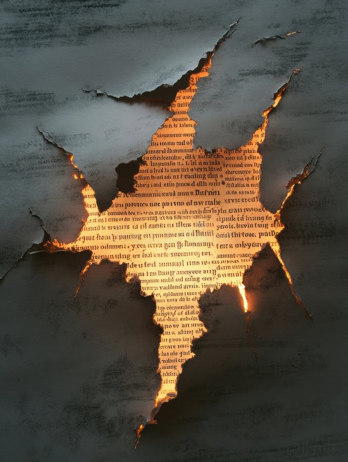 Conceptual Background of a Torn Political Document with Dramatic ...