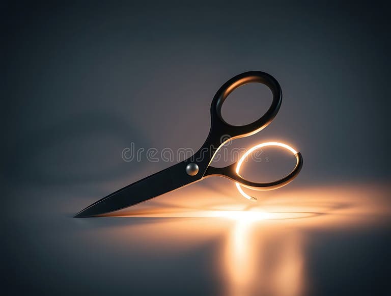 Dramatic Lighting on a Pair of Scissors with a Dark and Mysterious ...