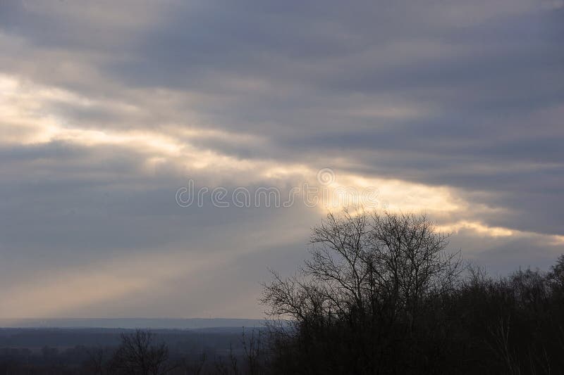 Dramatic Lighting - the Rays of the Sun Break through Stock Photo ...