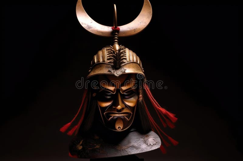 Dramatic Lighting on Samurai Helmet and Mask Stock Illustration ...