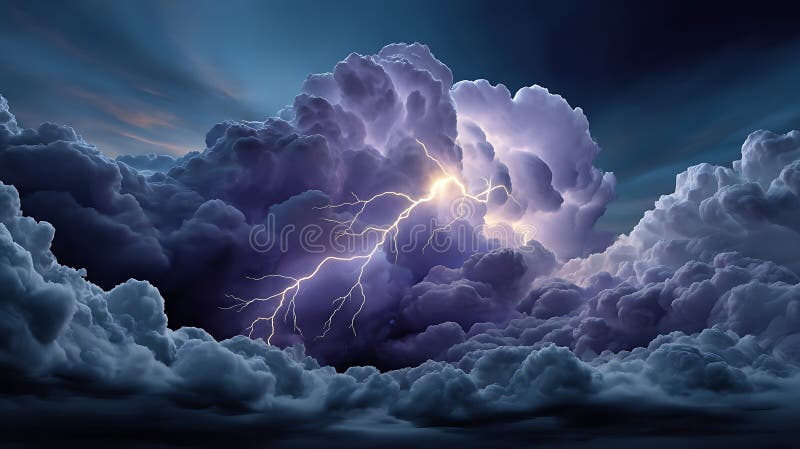 Dramatic Lightning Bolt Illuminates a Towering Thunderstorm Cloud ...