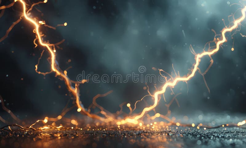 Dramatic Lightning Bolt Streaks Across Dark, Stormy Sky, Creating ...