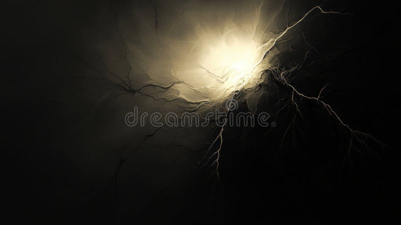 A Dramatic Lightning Bolt Strikes Down from the Sky, Illuminating the ...