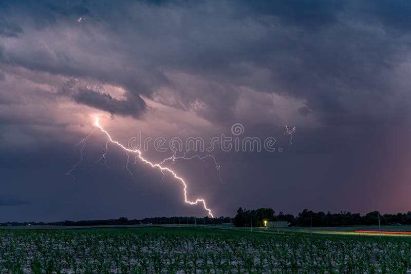 Dramatic Lightning at Night Stock Image - Image of light, mesocyclone ...