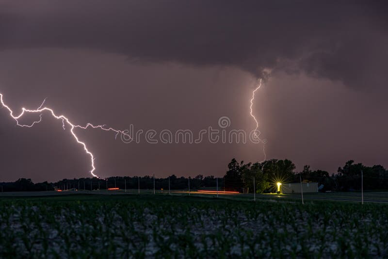 Dramatic Lightning at Night Stock Image - Image of light, eerie: 192129957