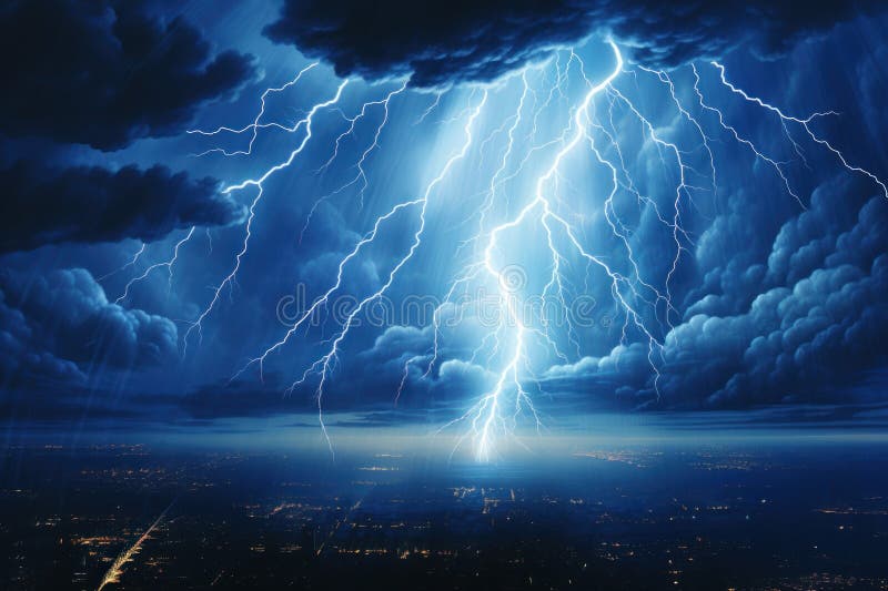 Dramatic Lightning Pattern Banner. Generate Ai Stock Illustration ...