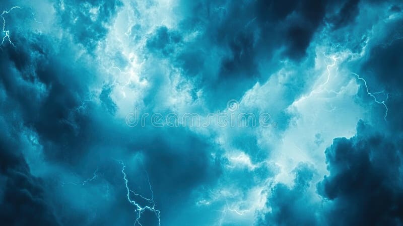 Dramatic Lightning Storm Cloudscape, Night Sky, Power, Background Stock ...