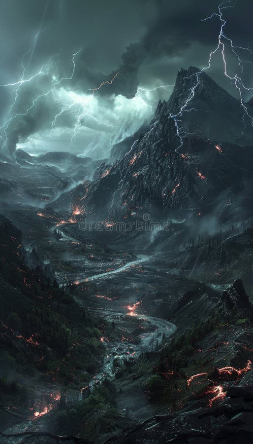 Dramatic Lightning Storm Vivid Light Bursts Illuminate Dark Night ...