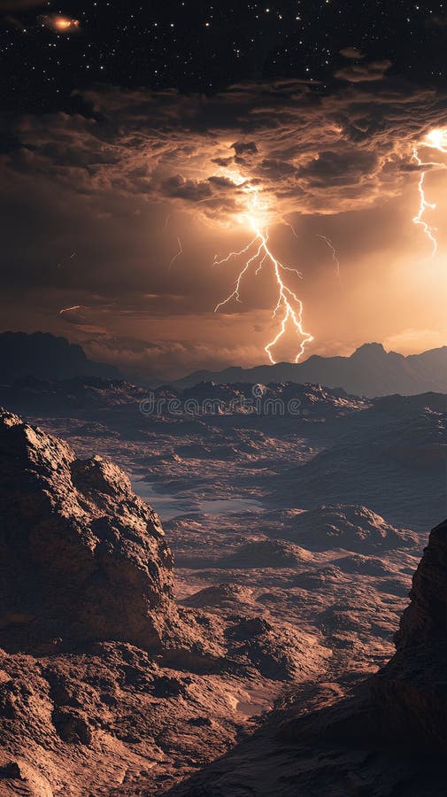 A Dramatic Lightning Storm Wallpaper for Smartphone Stock Illustration ...